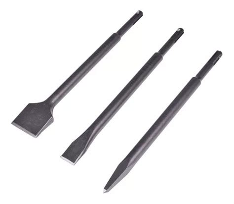 Kit 3 Peças Ponteira E Talhadeiras Para Martelete Sds Plus