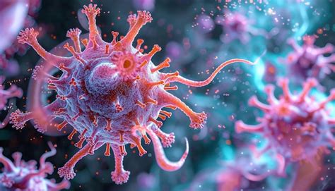 Premium Photo Bacterium Virus And Breast Cancer Cell