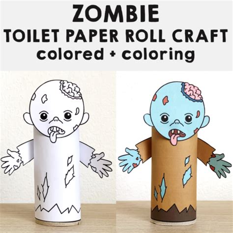 Halloween Toilet Paper Roll Craft Spooky Day Printable Coloring
