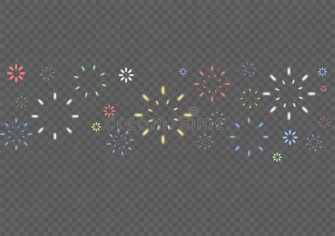 Set Of Color Firework Burst Firecracker Explosion Stock Vector