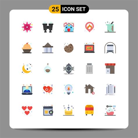 Set Of 25 Commercial Flat Colors Pack For Baking Biology Real Biochemistry Map Editable Vector