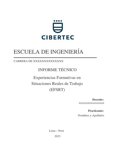 Modelo De Informe Tecnico Efsrt Internas Pdf