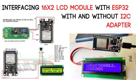 Interfacing 16X2 LCD Module With ESP32 With And Without I2C Circuit