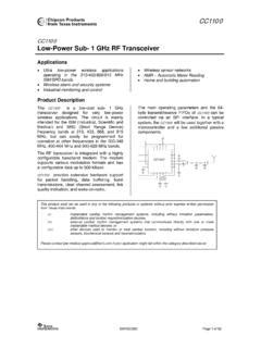 Single Chip Low Cost Low Power RF Transceiver Single Chip Low Cost Low Power Rf Transceiver