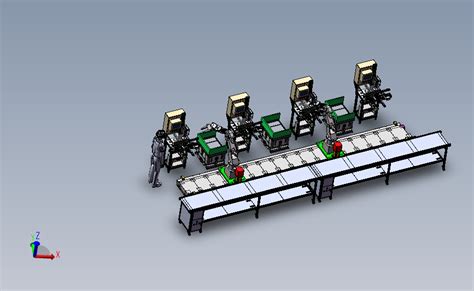 轴承的自动化检测与分拣模拟 SOLIDWORKS 2020 模型图纸下载 懒石网