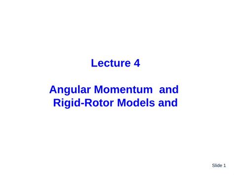 Pdf Lecture 4 Angular Momentum And Rigid Rotor Models And Dokumen Tips