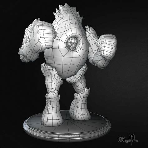 3d Model Ice Golem Vr Ar Low Poly Rigged Animated Fbx Tga