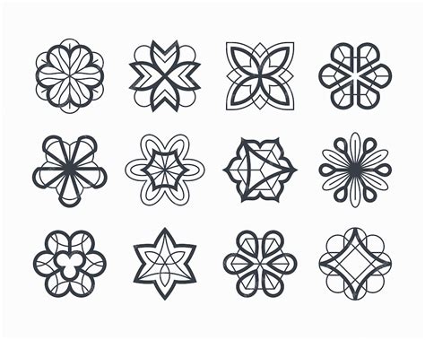 Premium Vector Set Of Graphical Floral Elements And Flowers