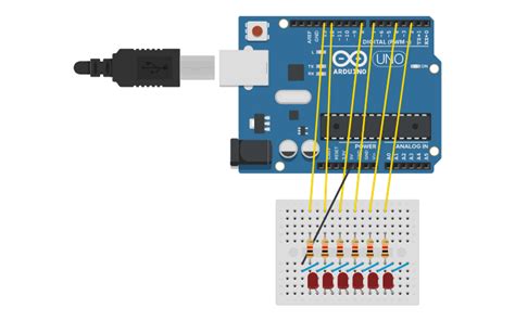 Circuit Design бегущий огонек Tinkercad