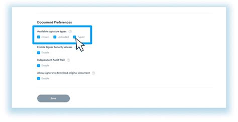 How Do I Limit The Signature Types For Signers Signaturely Help Center