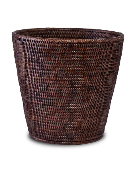 Cognac Wastepaper Bin Rattan Newport