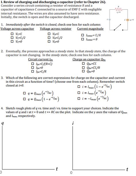 Solved I Review Of Charging And Discharging A Capacitor