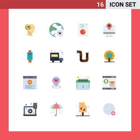 16 Universal Flat Colors Set For Web And Mobile Applications Machine Location Internet Map