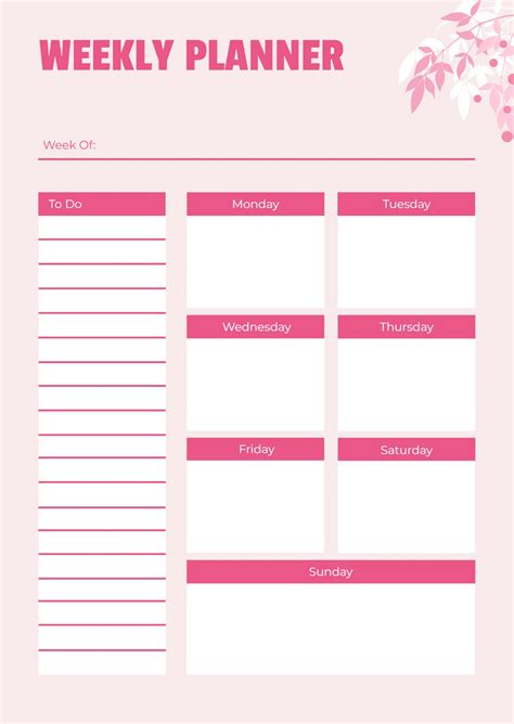 Free Weekly Planner Templates To Customize Online
