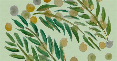 緑の背景に葉と点の絵のベクター Unsplashの壁紙の画像