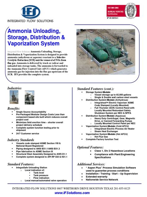 Scr Ammonia For Injection System Anam 4000 Pdf Ammonia Gases
