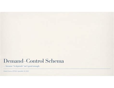 Demand Control Schema Presentation Pdf
