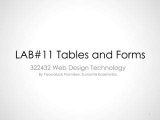 Table And Form HTML CSS PPTX