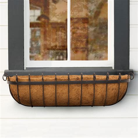 Powder Coated Steel Scroll Hayrack Window Box With Coco Liner