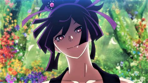 Download Hells Paradise Anime Character Floral Backdrop Wallpaper