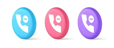 Phone Call Delete Contact Communication Button Voice Conversation Web Interface App 3d Isometric