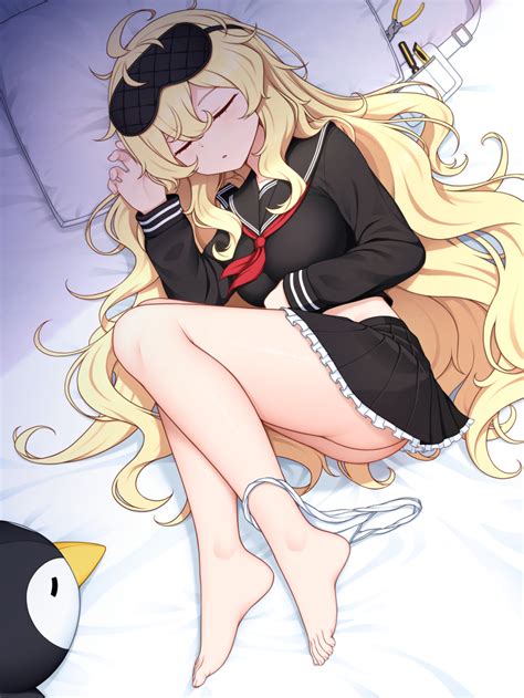 Rule 34 1girls Absurdres Ass Barefoot Bed Sheet Black Serafuku Black