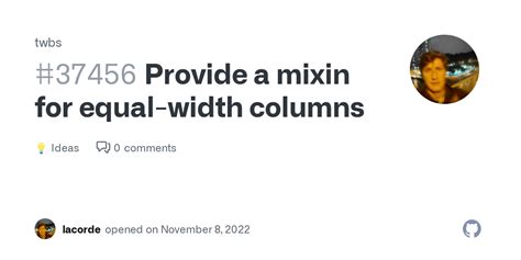 Provide A Mixin For Equal Width Columns · Twbs · Discussion 37456 · Github