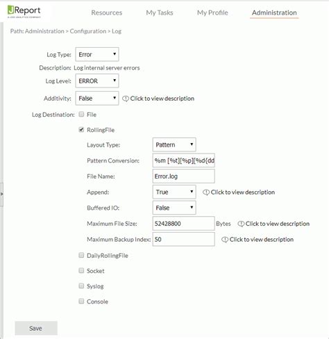 Configuring Logs