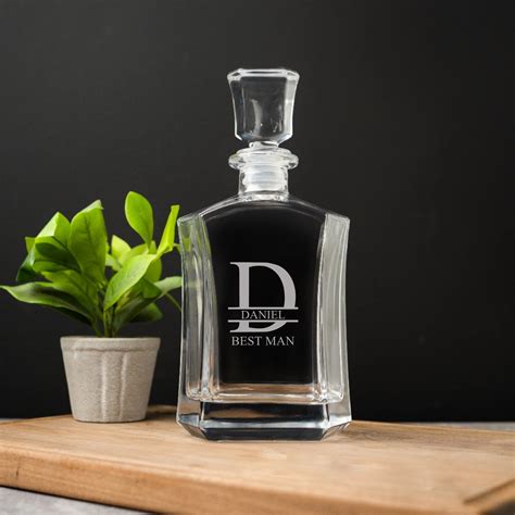Personalized Regent Decanter Engraved Manly Script Personalized Guru