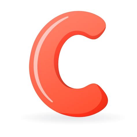 Premium Vector Vector Isolated Cartoon Letter C Of The English Alphabet