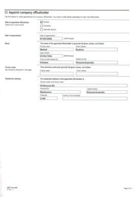 Fillable Online Nsxa WFS Appointment Of Director NSX Nsxa