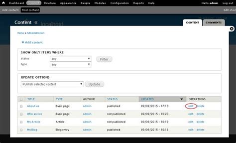 Drupal Publish 发布内容 Drupal 教程