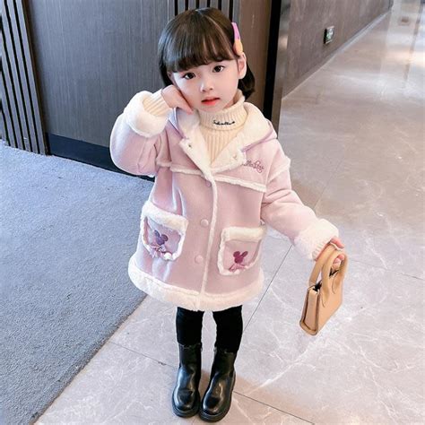 寶貝童裝女童秋冬加絨加厚皮毛一體外套兒童冬季中長款女寶寶洋氣時髦冬裝 科比賣場 Iopen Mall