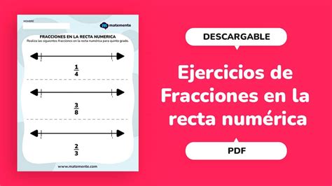 9 Ejercicios de Fracciones en la recta numérica PDF