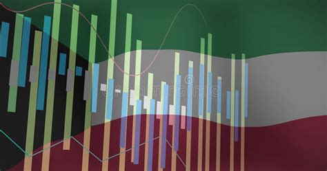 Displaying Abstract Chart Running On Digital Canvas With Vertical Bars And Overlaid Line Graphs