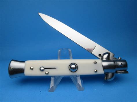 Italian Stiletto 9 Imit Ivory Switchblade Flat Grind