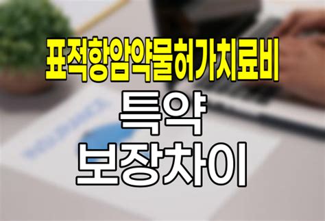 표적항암약물허가치료비 특약의 급여·비급여 보장 차이 메모리유