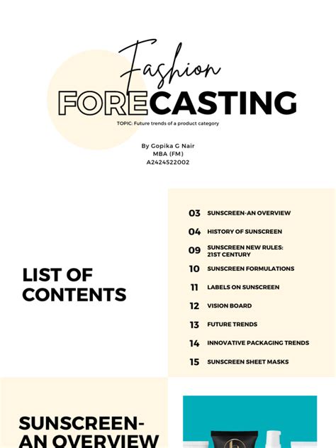 Fashion Forecasting Assignment Gopika Pdf Sunscreen