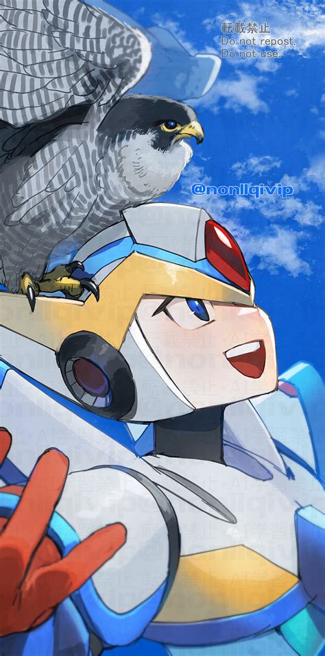 X And Falcon Armor X Mega Man And 1 More Drawn By Yamanashitaiki