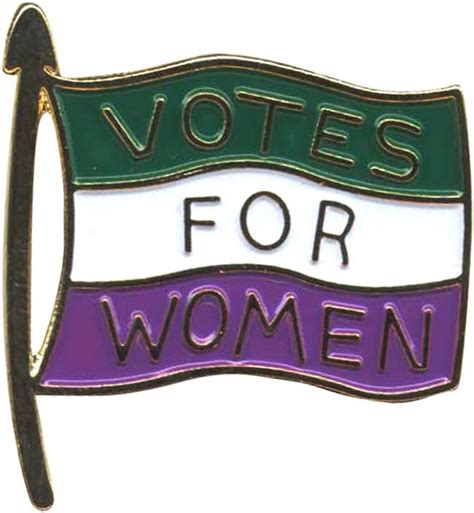 Enamel Reproduction Suffragette Badge Waving Flag Design Votes For Women Wspu