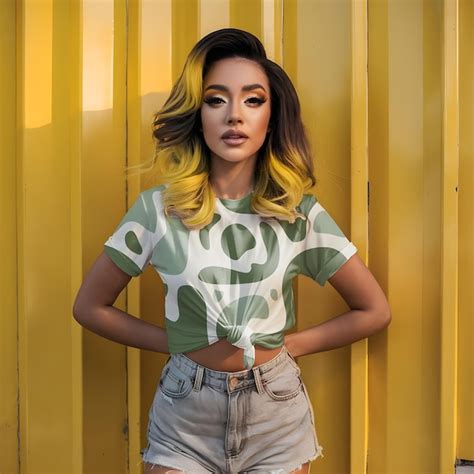 색 티셔츠 모 프리미엄 Ai 생성 Psd