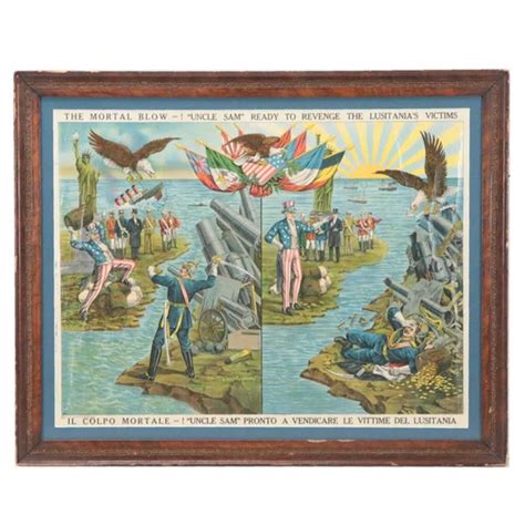 World War I Uncle Sam Propaganda Lithograph Poster Circa 1917 In
