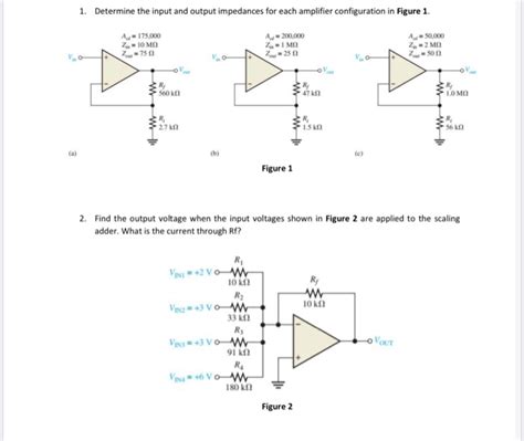 Solved 1 Determine The Input And Output Impedances For Each