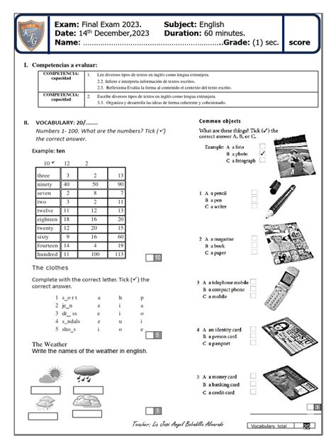 English Final Test 1 Secundary Pdf Linguistic Morphology Languages