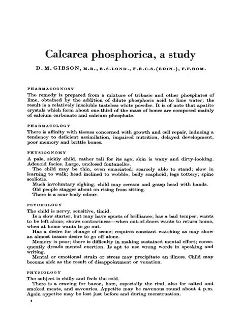 Calcarea Phosphorica Pdf