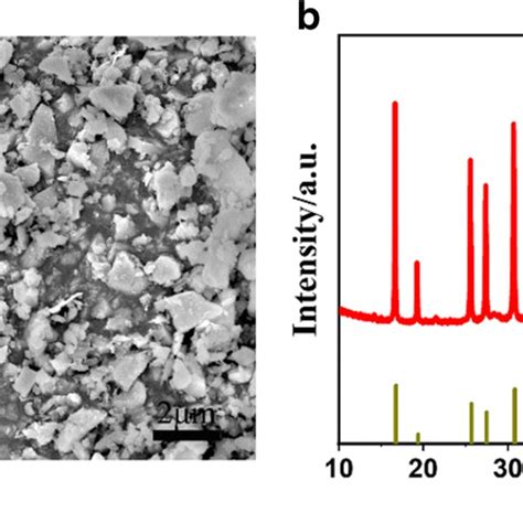 Sem Image A And Xrd Pattern B Of Llzo Powder Download Scientific