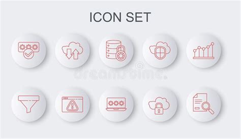 Set Line Document With Search Sales Funnel Server Security Lock Cloud Computing Password