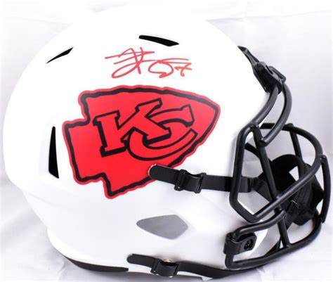 Travis Kelce Autographed Signed Chiefs F S Lunar Speed Helmet Beckett W