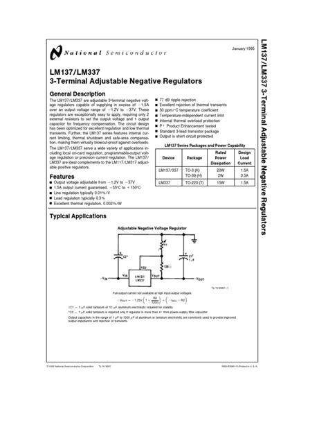 Data Sheet Lm337 Pdf Pdf