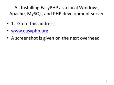 Ppt Cs 360 Information On Easyphp Powerpoint Presentation Free